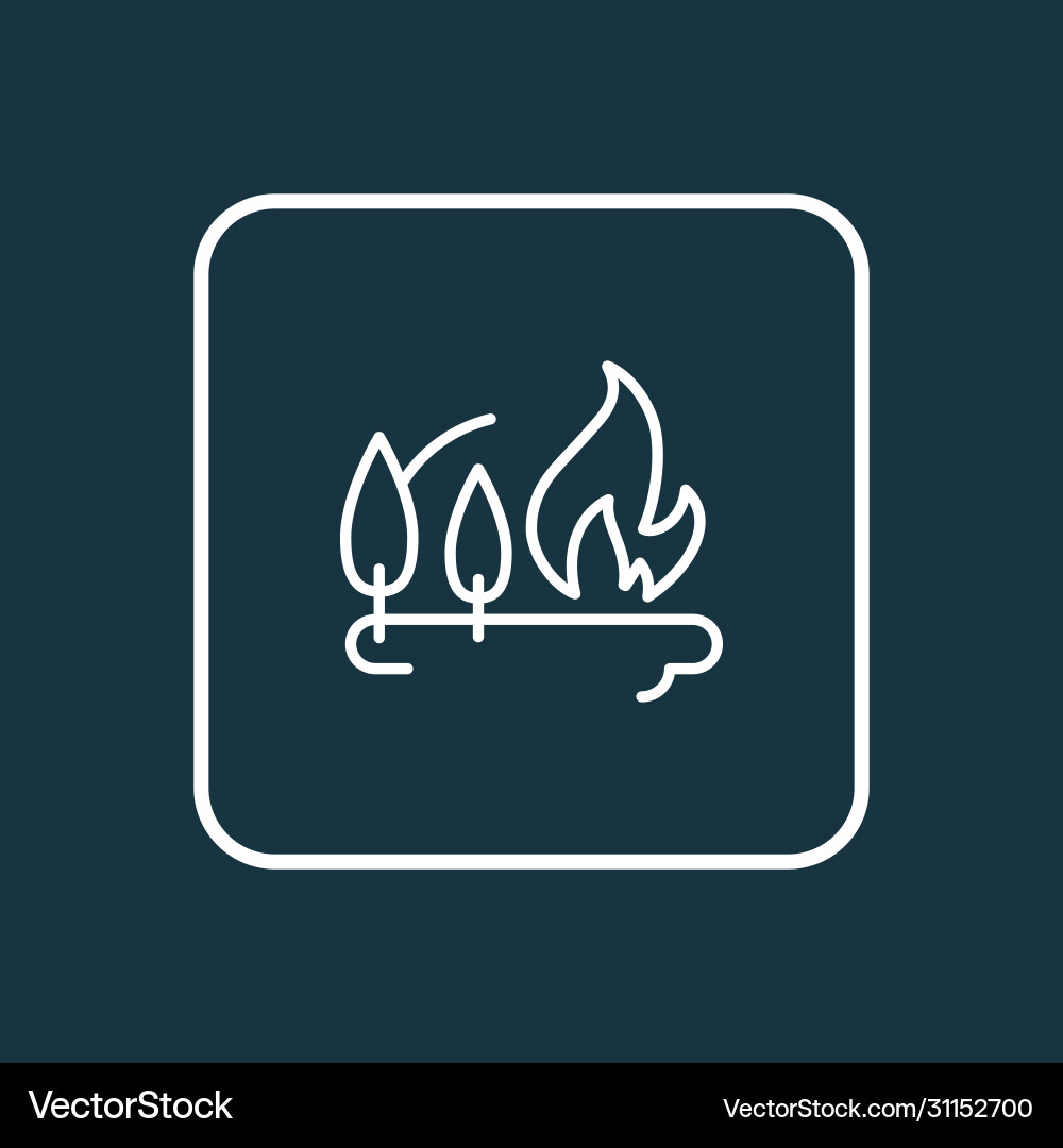 Fire in forest icon line symbol premium quality Vector Image