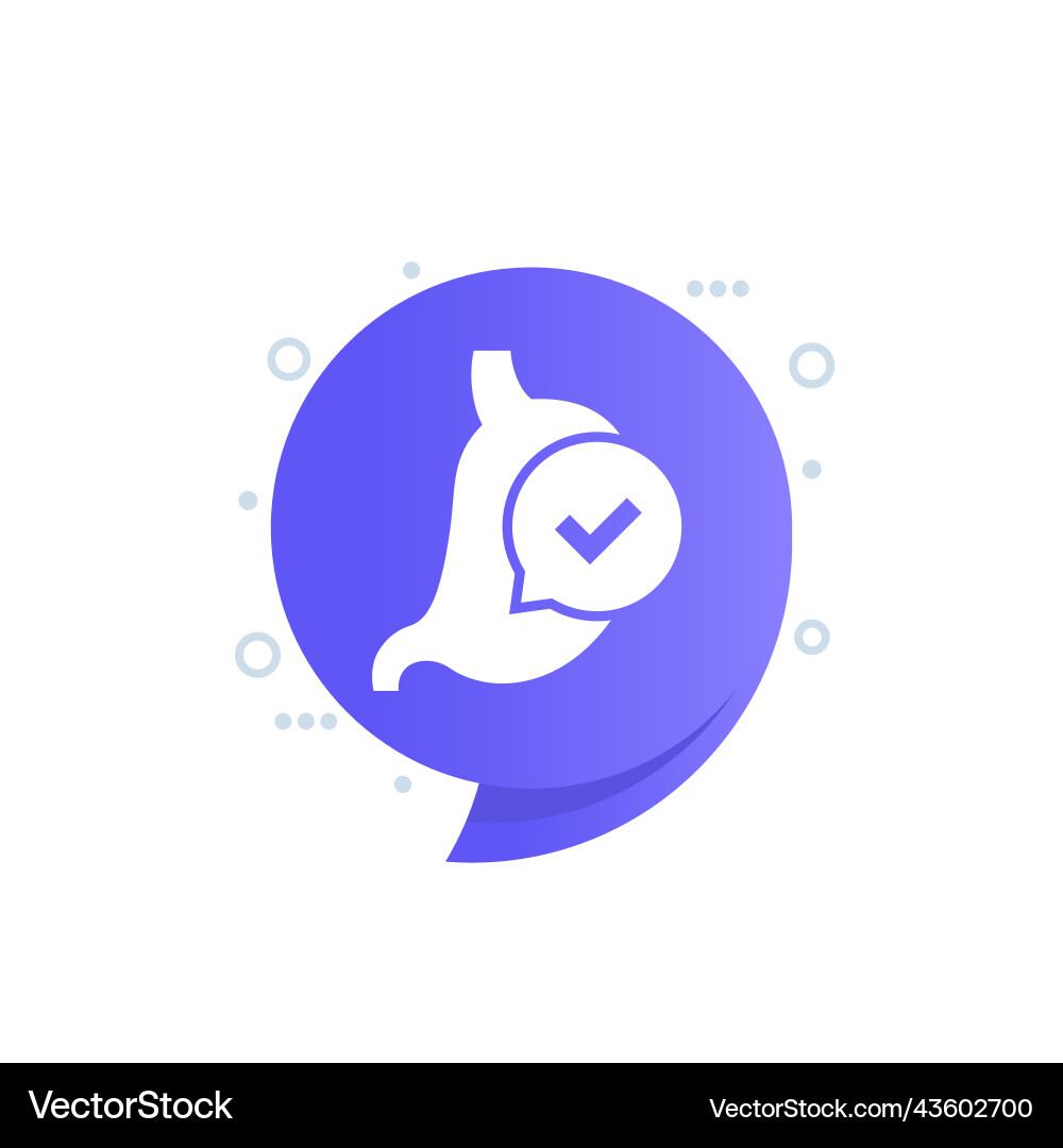 Good digestion icon with a stomach Royalty Free Vector Image