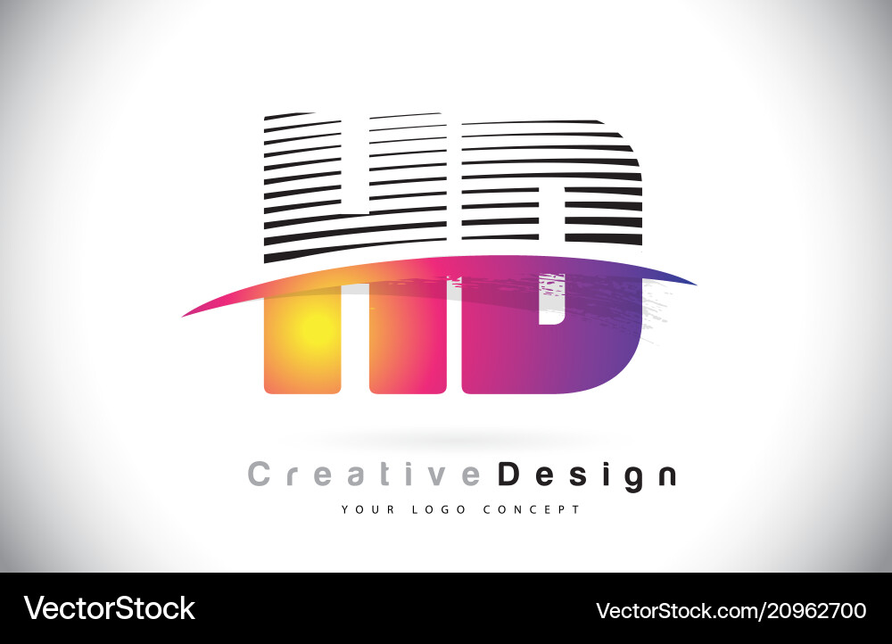 Hd h d letter logo design with creative lines Vector Image
