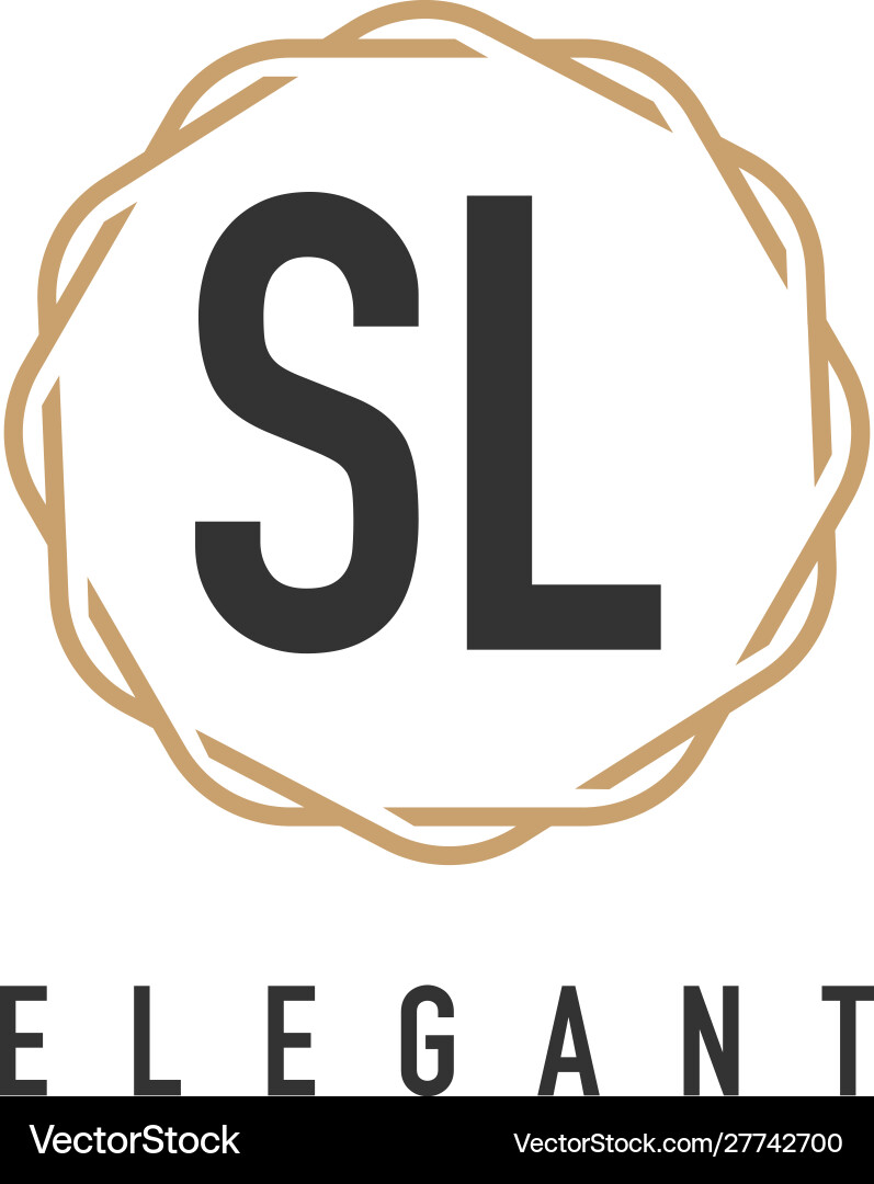 Initial letter sl luxurious minimalist elegant Vector Image