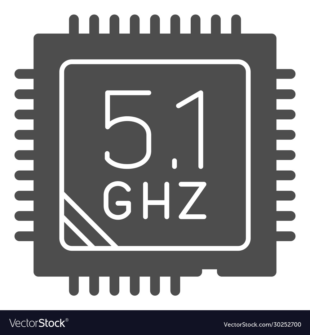 Modern powerful processor solid icon computer Vector Image