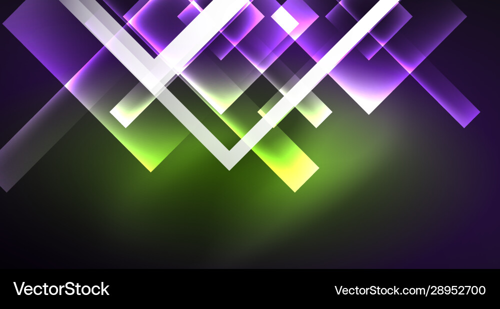 Neon shiny color squares on black modern template Vector Image