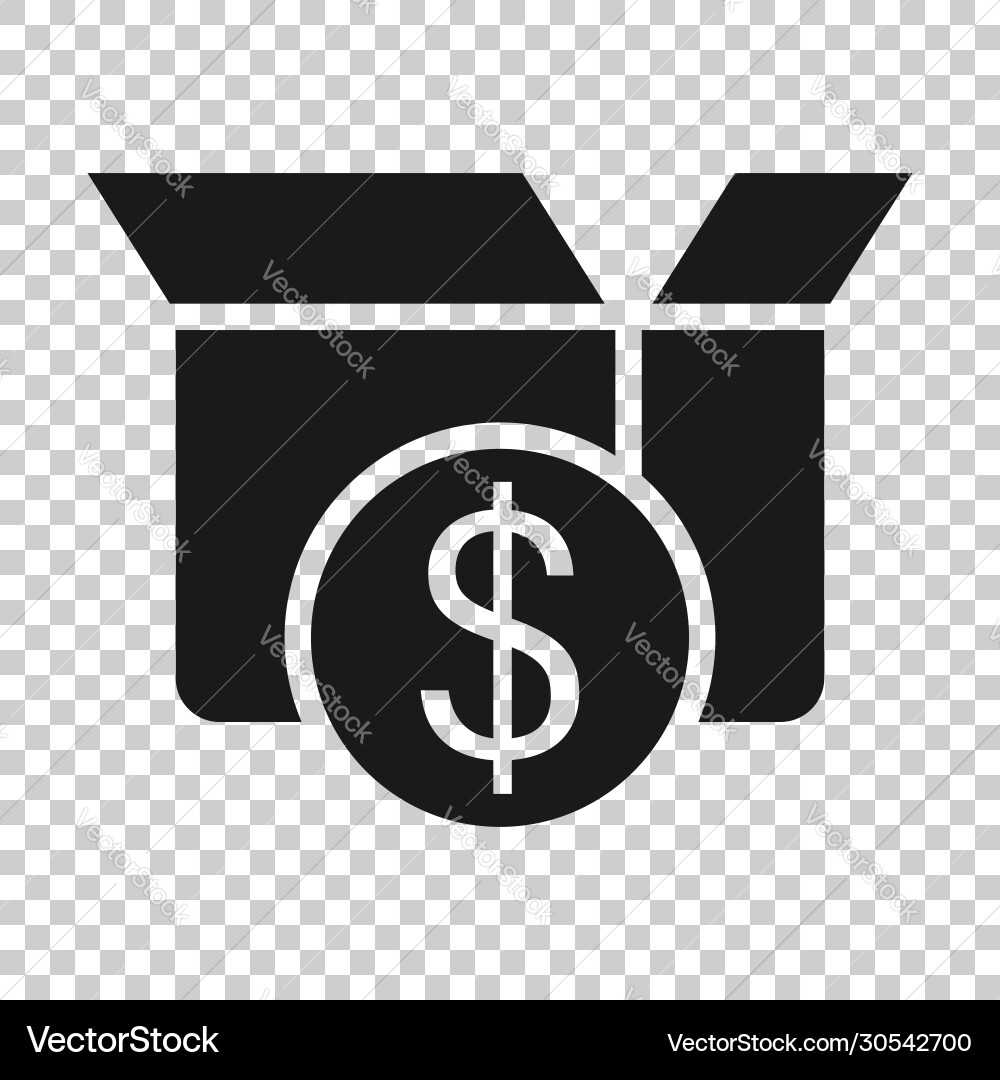 Shipping box with dollar icon in flat style Vector Image