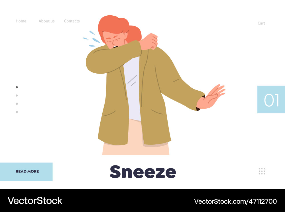 Sneeze concept for landing page design template Vector Image