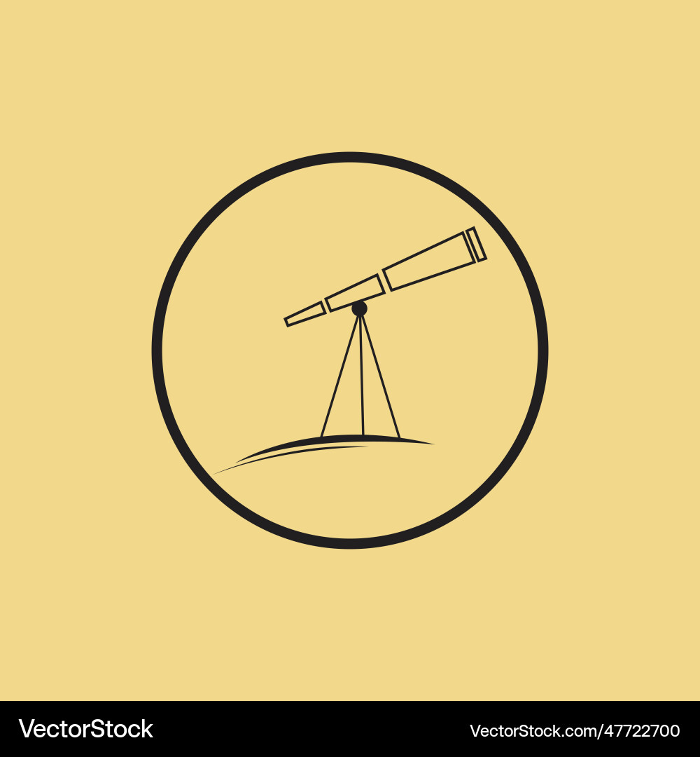 Telescope logo and symbol design template Vector Image