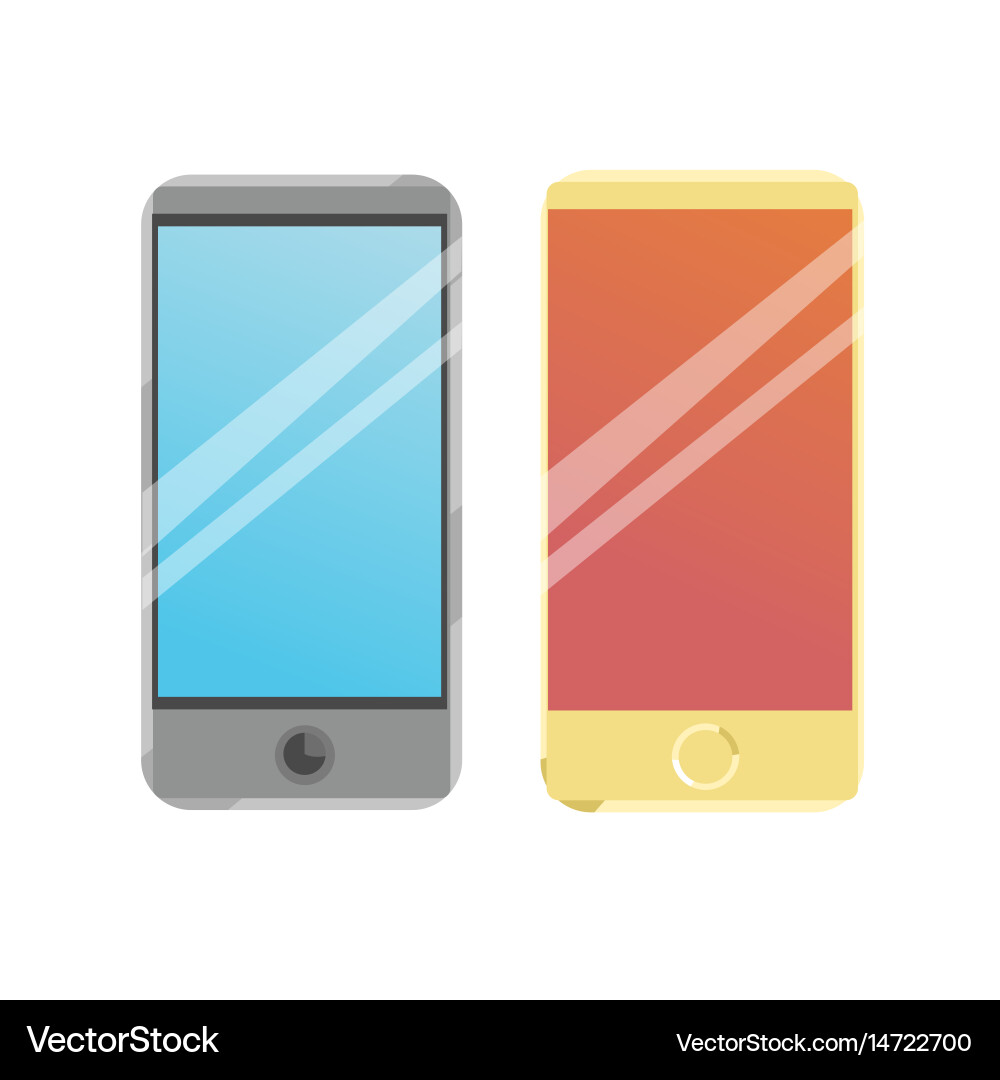 Two smart phone icons on a blue background Vector Image