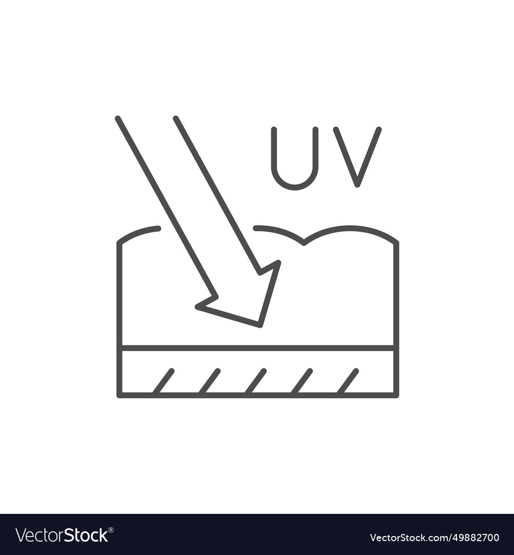 Ultraviolet exposure line outline icon Royalty Free Vector