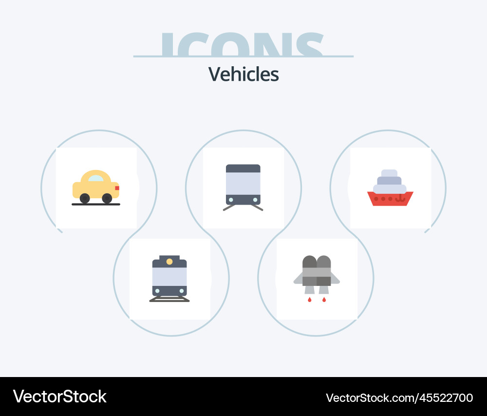 Vehicles flat icon pack 5 icon design sign liner Vector Image