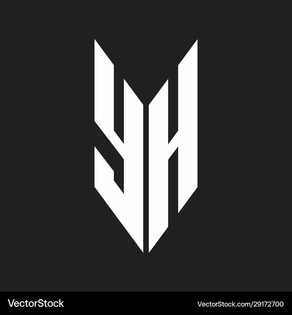 Yh logo monogram with emblem style isolated Vector Image