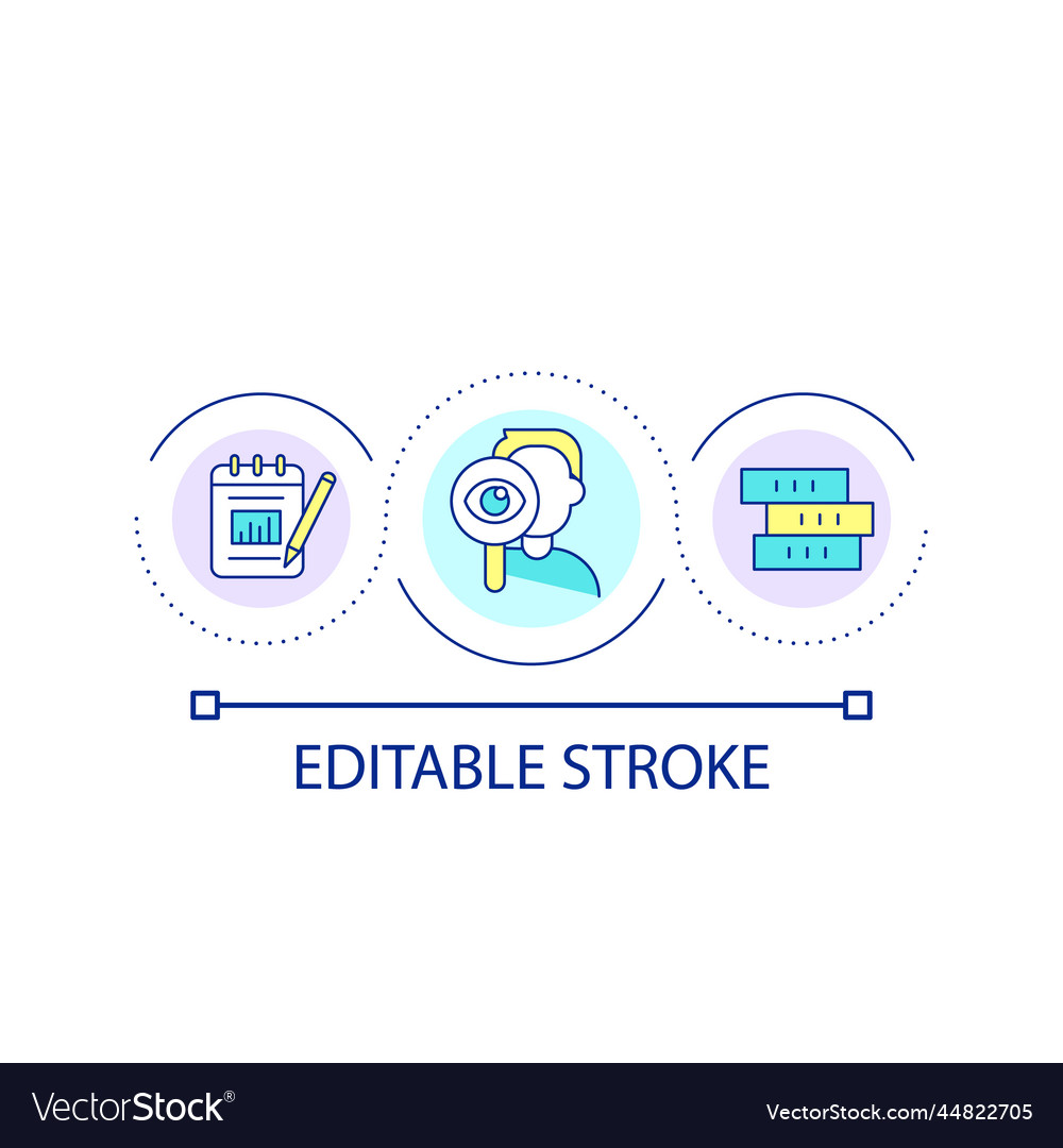Analytics research loop concept icon Royalty Free Vector