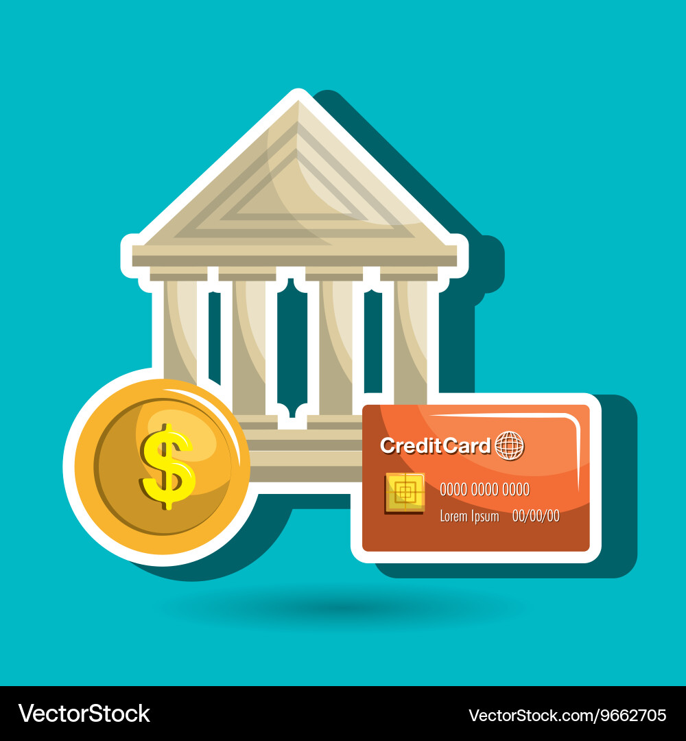 Bank building isolated icon design Royalty Free Vector Image
