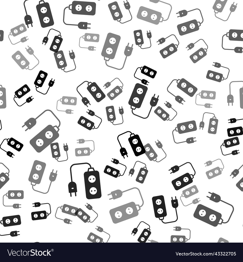 Black electric extension cord icon isolated Vector Image