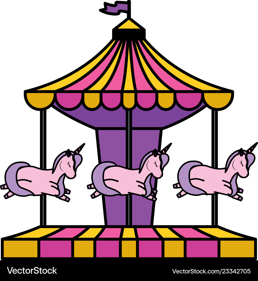 Carousel of amusement park Royalty Free Vector Image