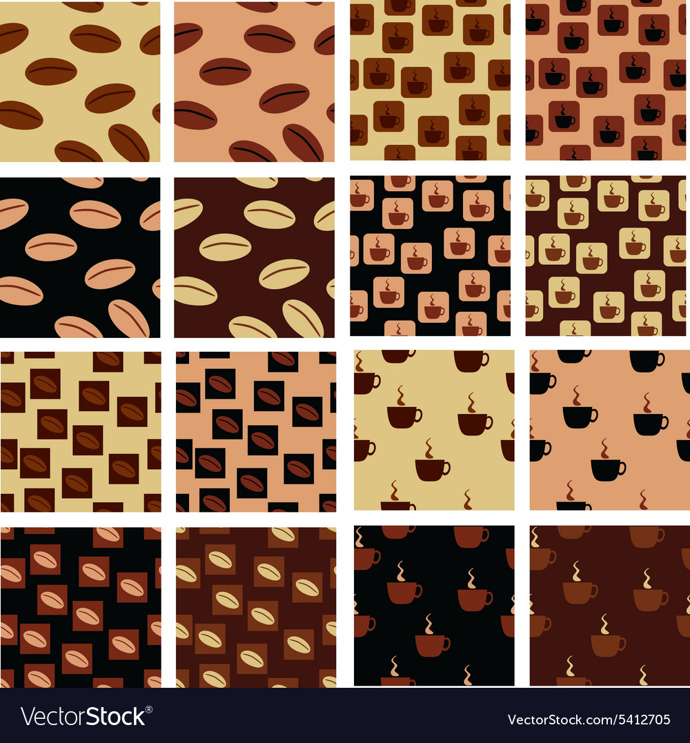 Coffee patterns Royalty Free Vector Image - VectorStock