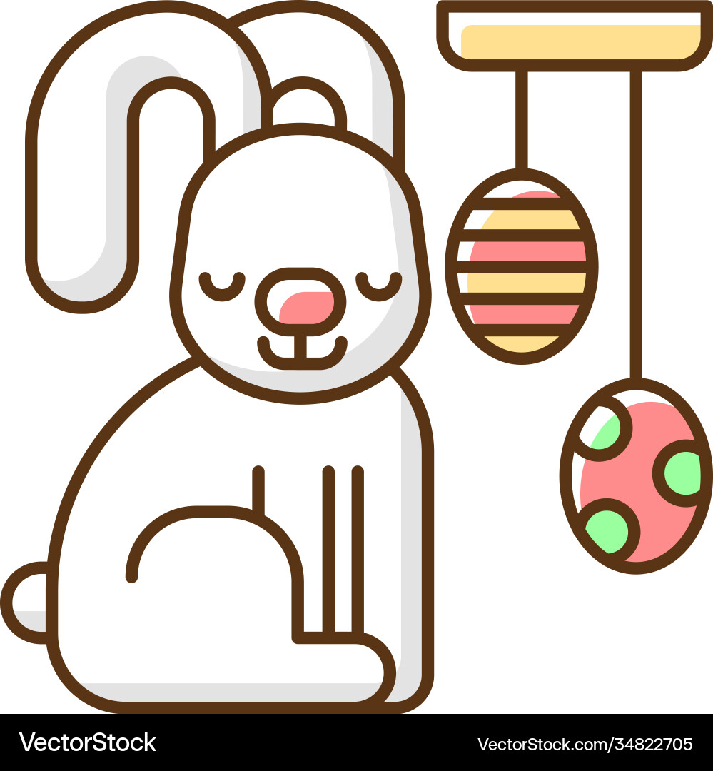 Easter decorations rgb color icon Royalty Free Vector Image