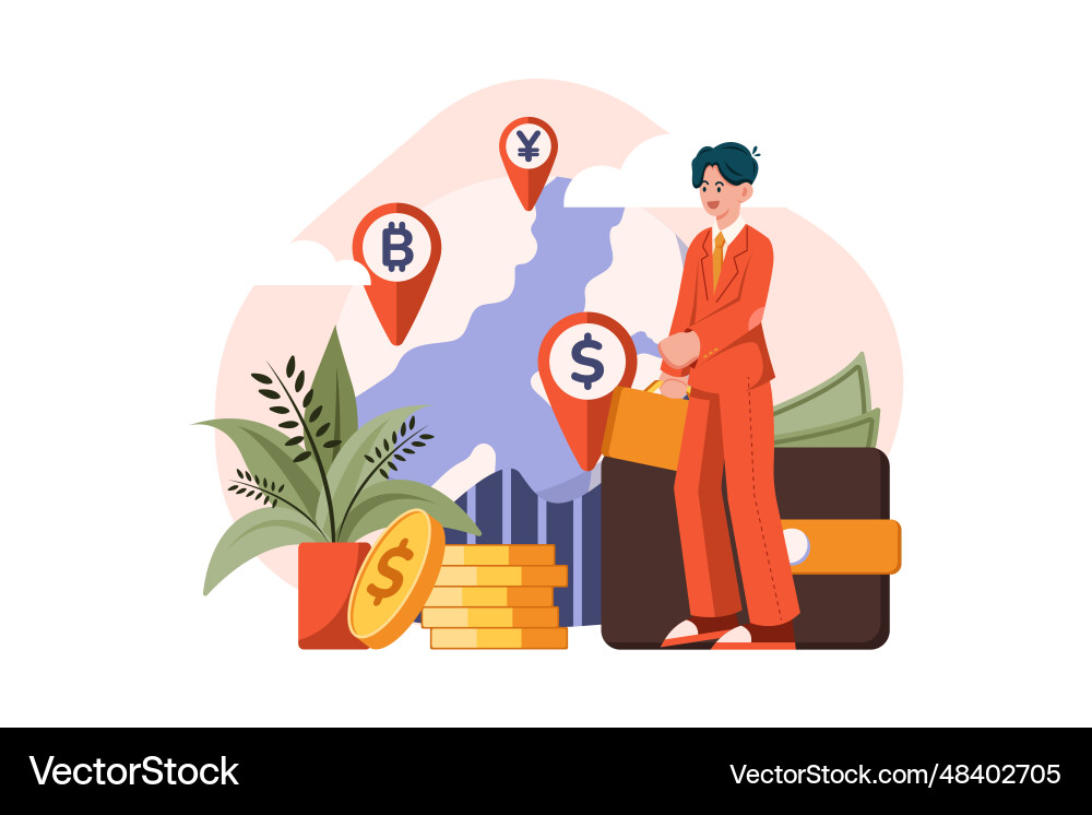 Financial management concept on white background Vector Image