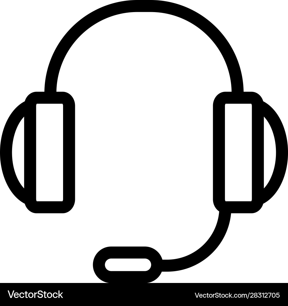 Headphones with a microphone icon isolated Vector Image