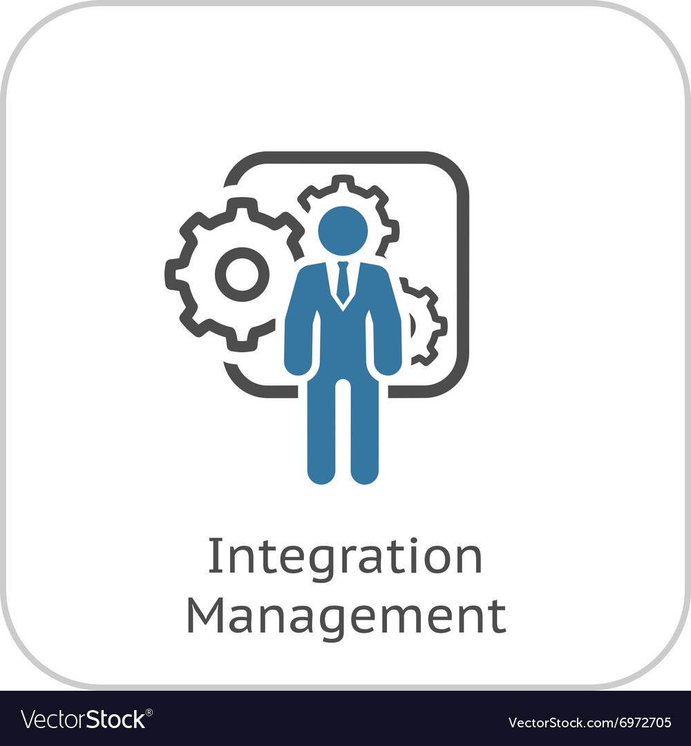 Integration management icon flat design Royalty Free Vector Integration management icon flat design Royalty Free Vector