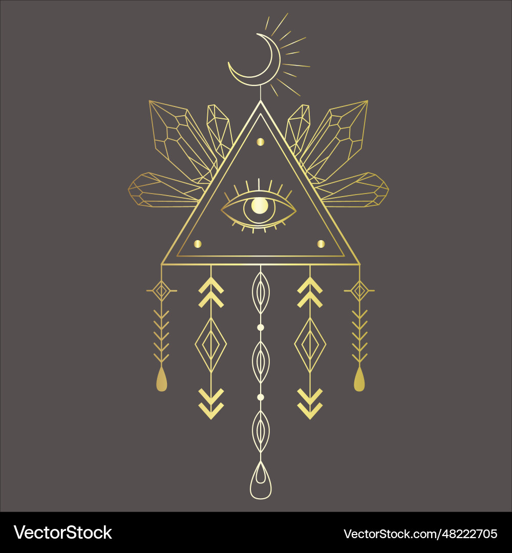 Line art design with crescent on the dark Vector Image