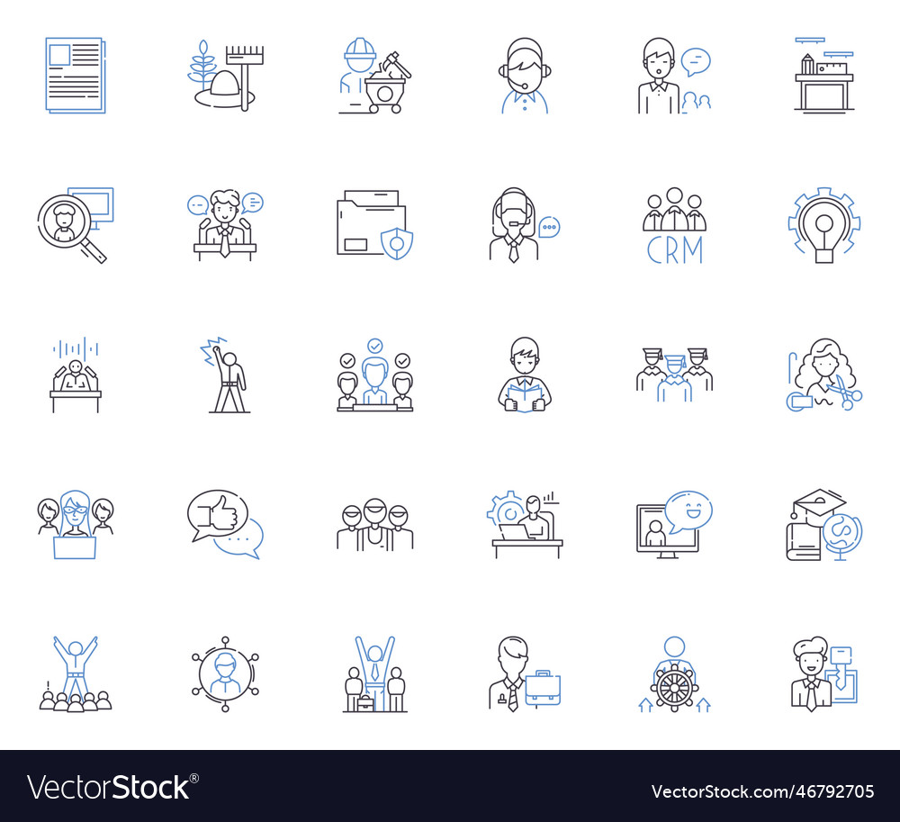 Operational Efficacy Line Icons Collection Vector Image