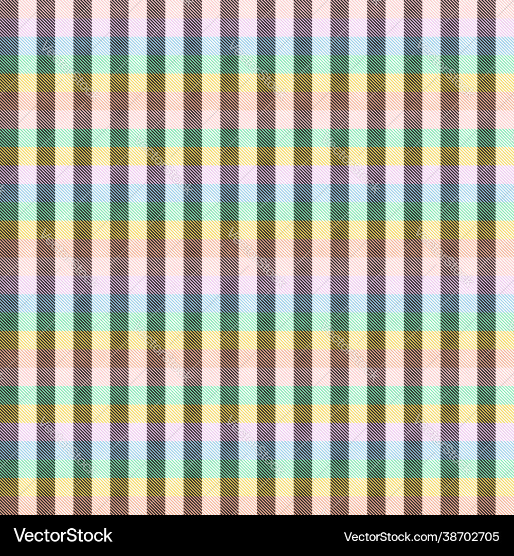 Rainbow pastel plaid textured seamless pattern Vector Image