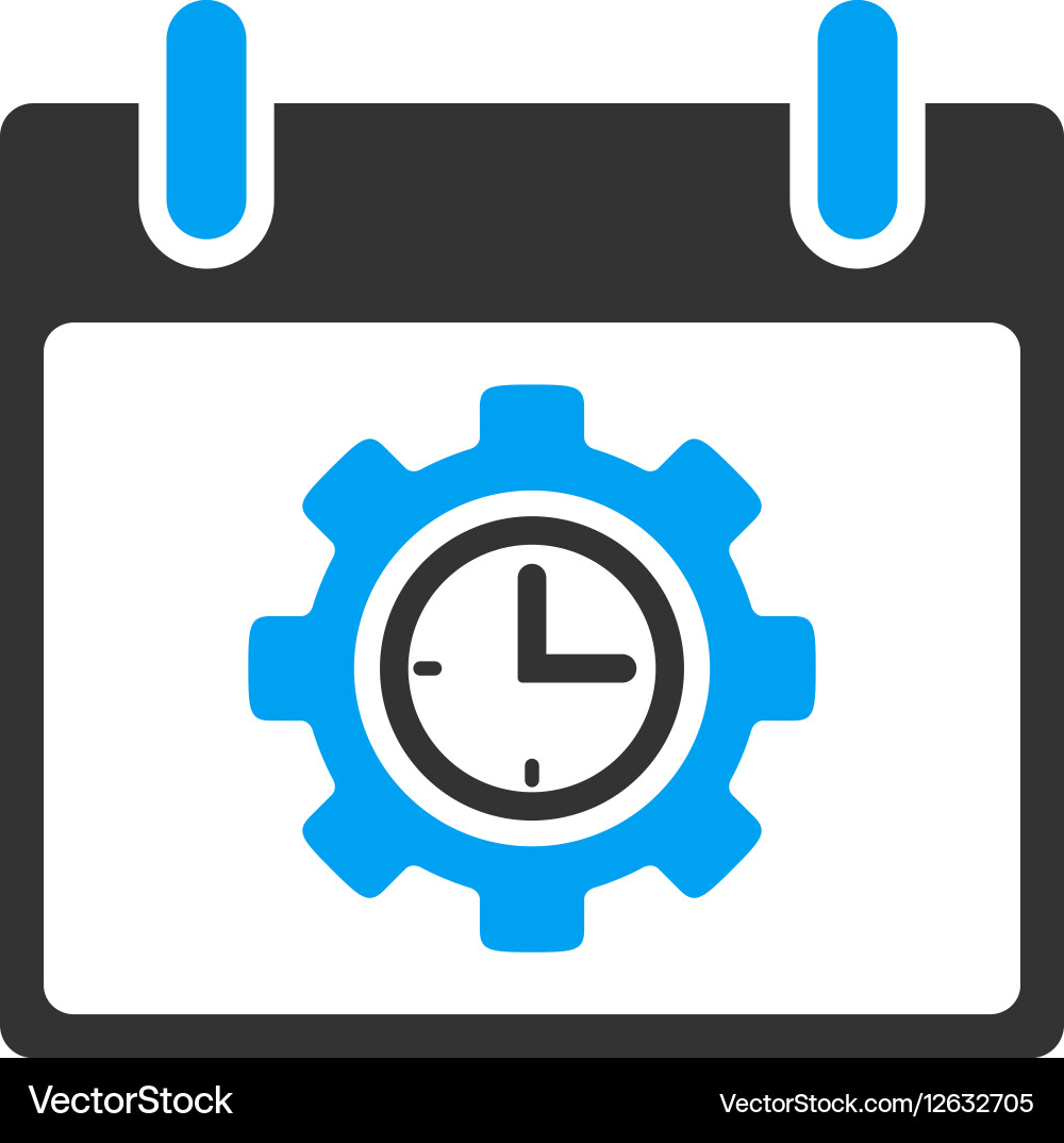 Time gear calendar day toolbar icon Royalty Free Vector