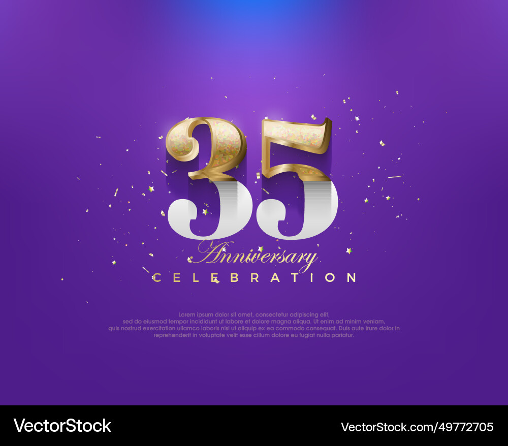 Unique classic number 35th for an anniversary Vector Image