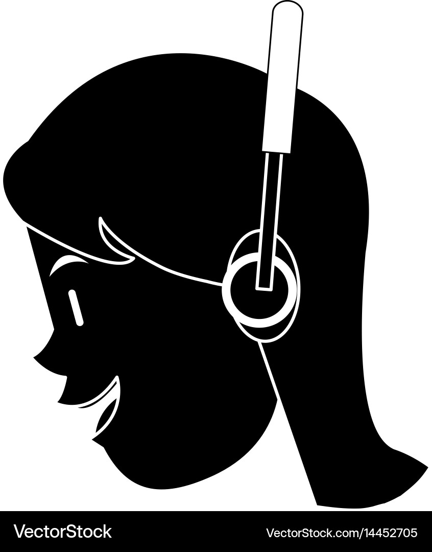 Woman using headphones icon image Royalty Free Vector Image