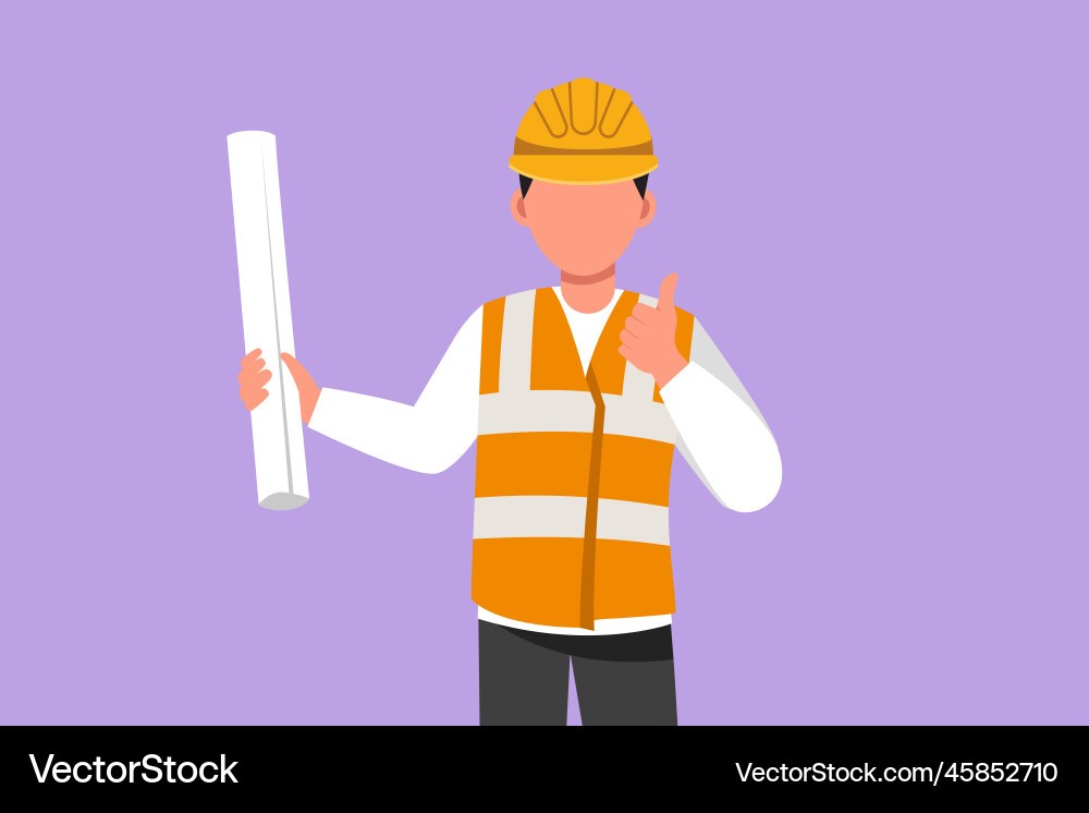 Character flat drawing male architect wearing Vector Image