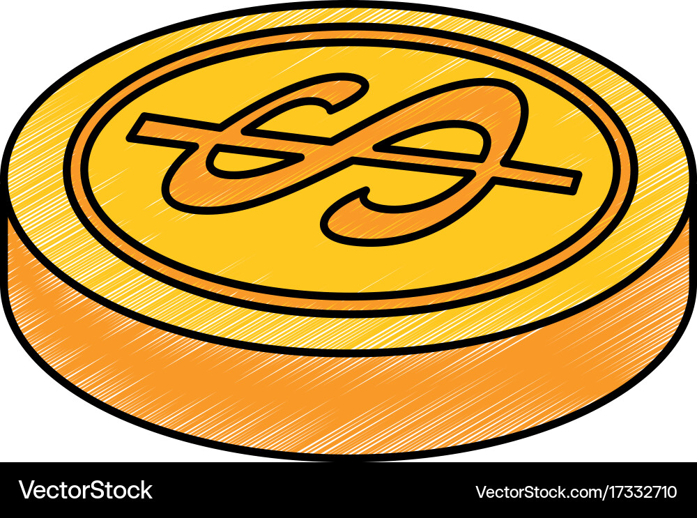 Coin money isolated icon Royalty Free Vector Image