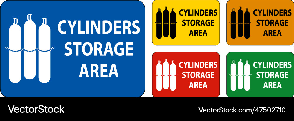 Cylinder storage sign storage area Royalty Free Vector Image