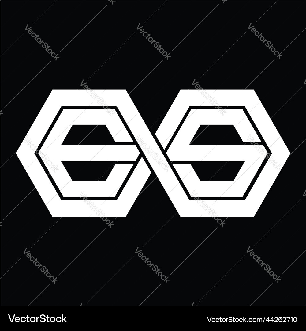 Es logo monogram with hexagon template Royalty Free Vector