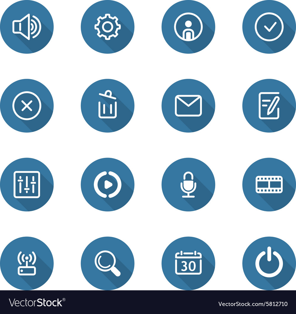 Flat design icon set Royalty Free Vector Image