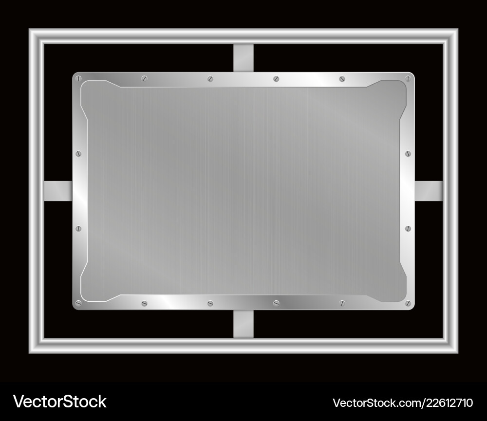 Frame metal on aluminium plate Royalty Free Vector Image