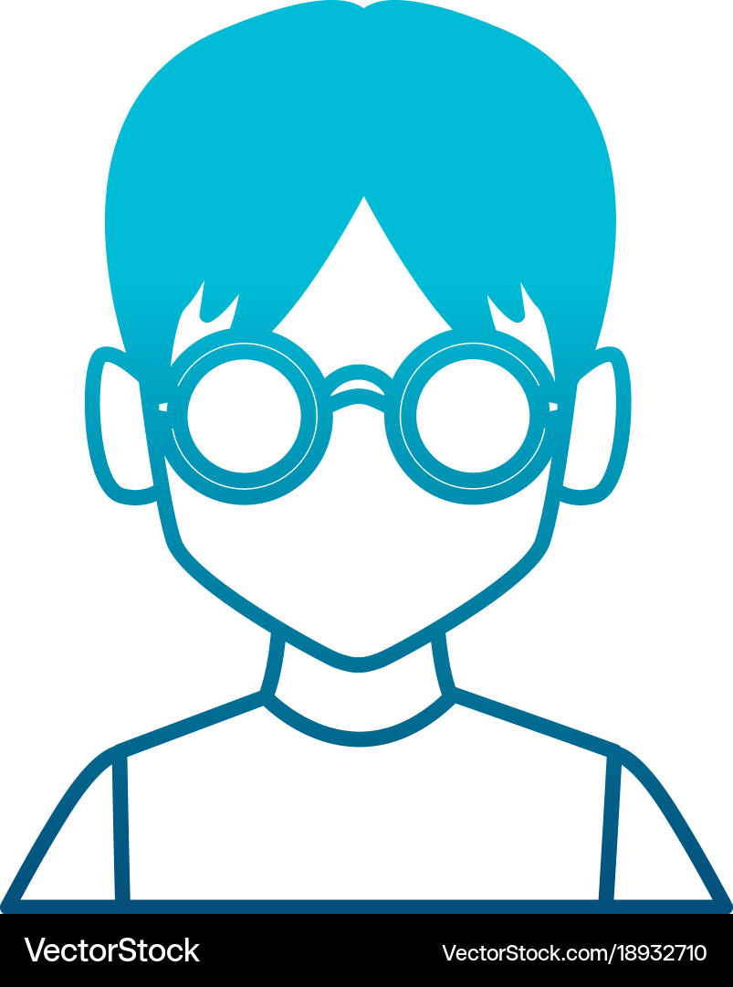 Geek man with round frame glasses Royalty Free Vector Image