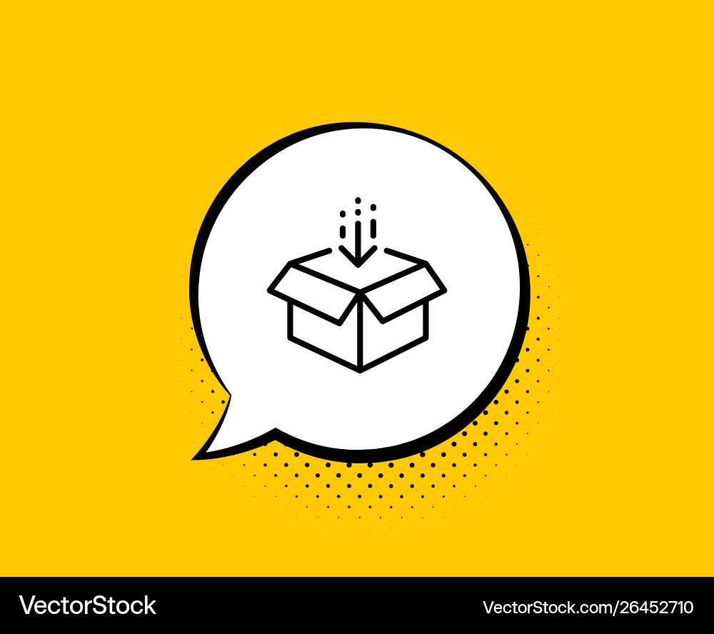Get box line icon open delivery parcel sign Vector Image