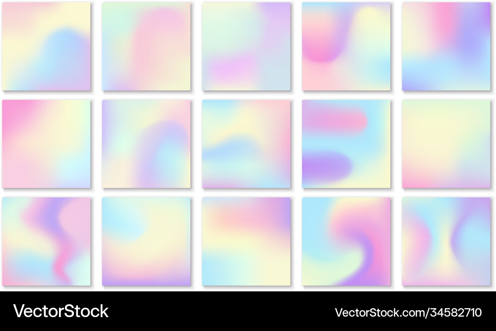 Holographic backgrounds petrol gradient blotches Vector Image