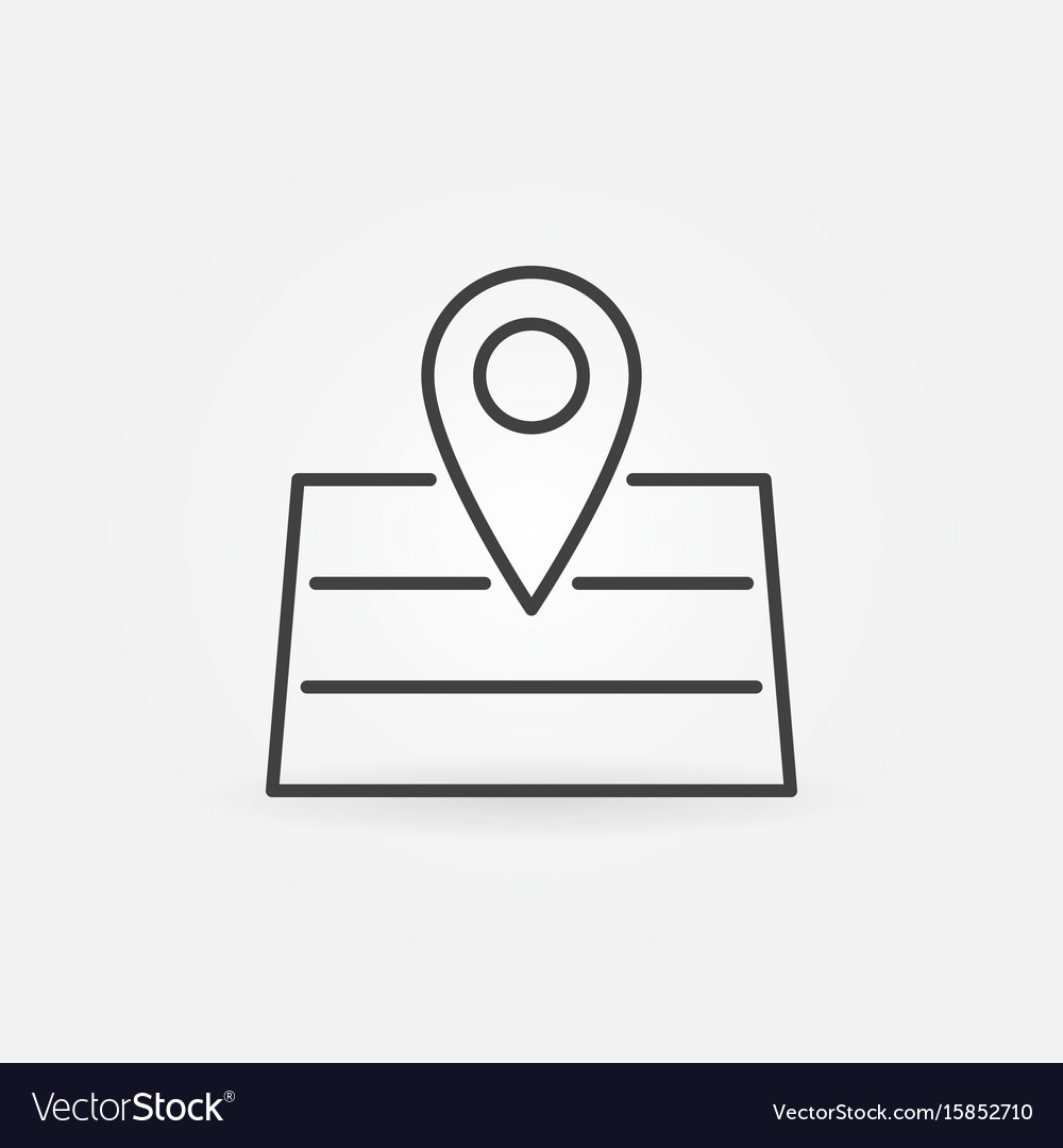 Map with pointer line icon Royalty Free Vector Image