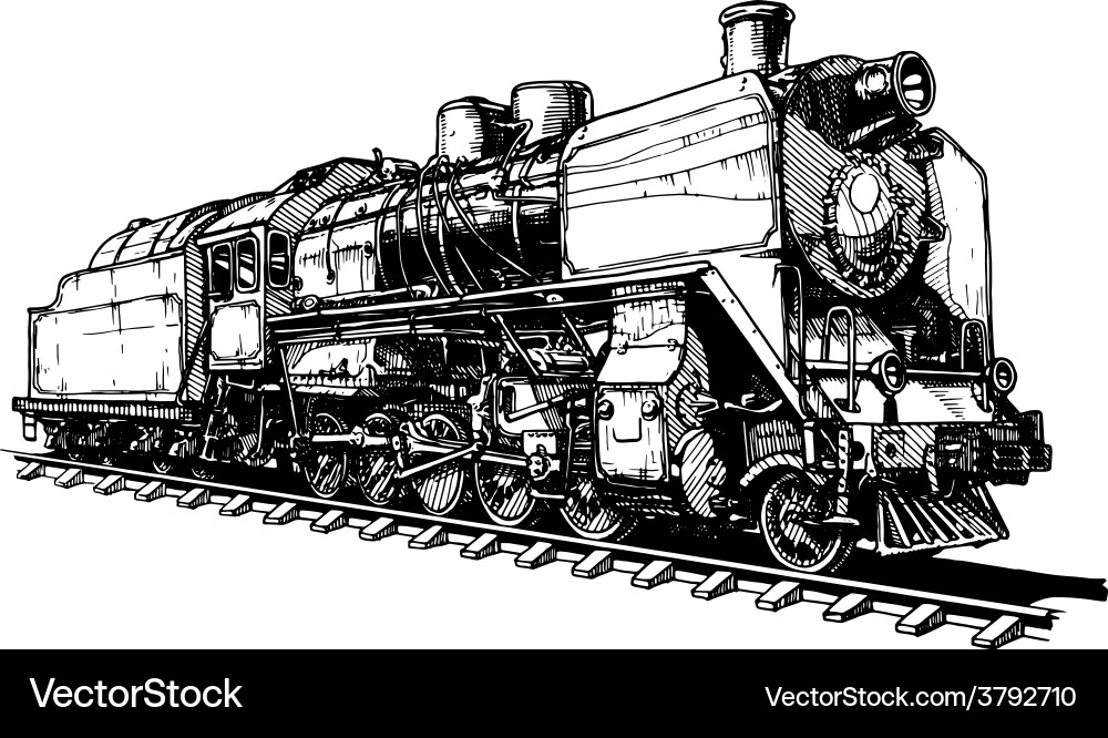 Old steam locomotive Royalty Free Vector Image