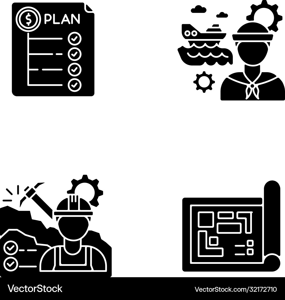 Professional for engineer project black glyph Vector Image