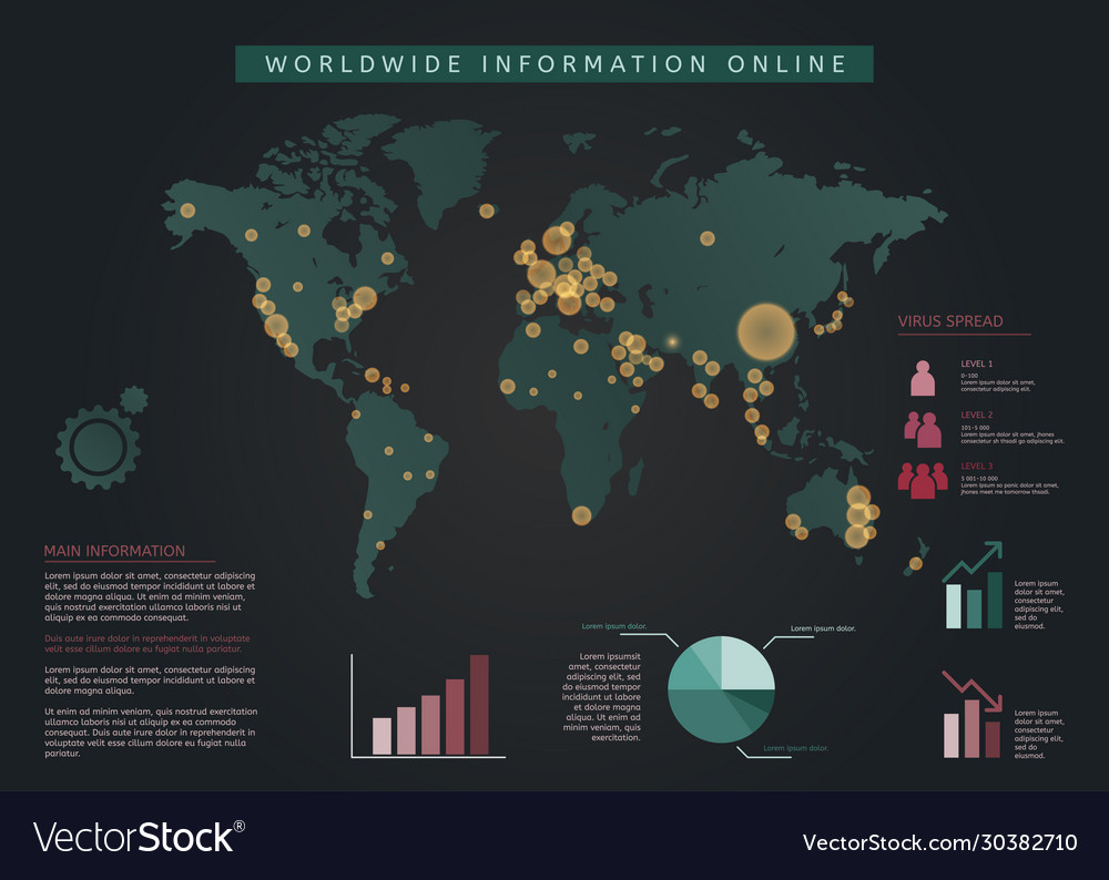 Set elements infographics world map Royalty Free Vector