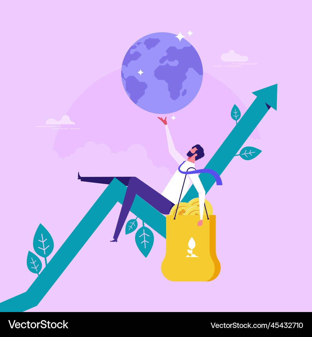 Sustainable development and business growth Vector Image
