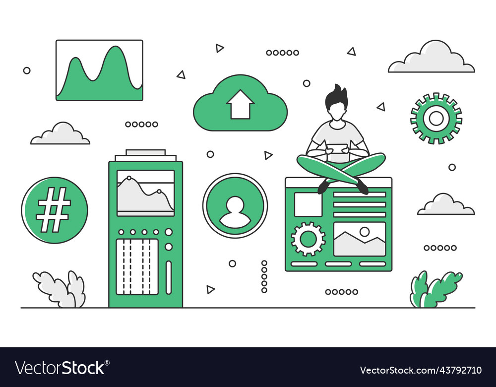 System administration support Royalty Free Vector Image