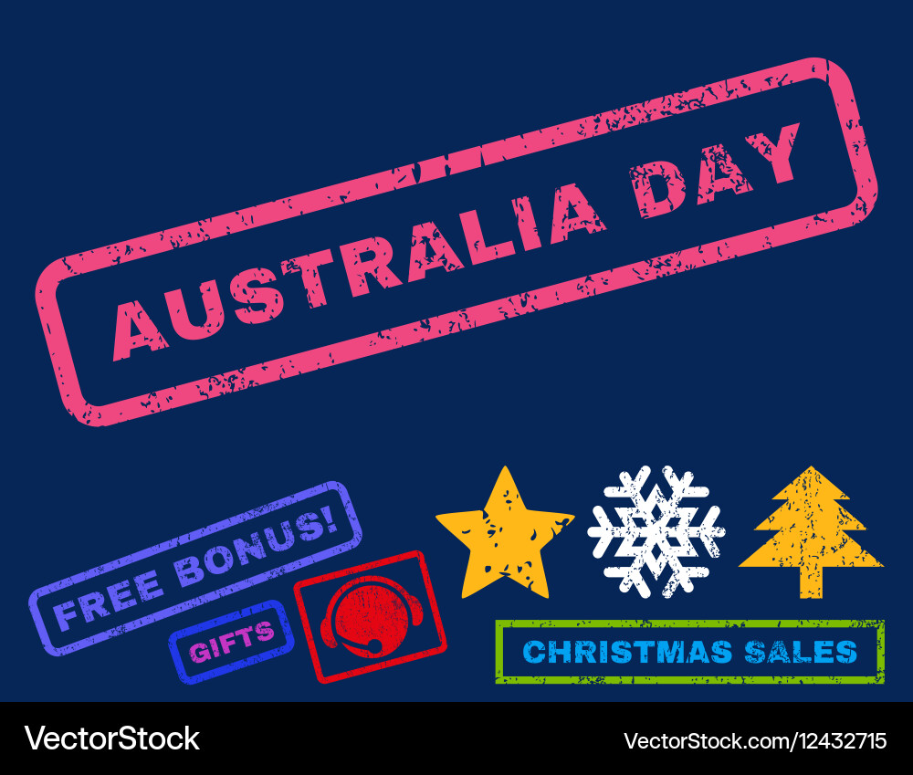 Australia Day Rubber Stamp Royalty Free Vector Image