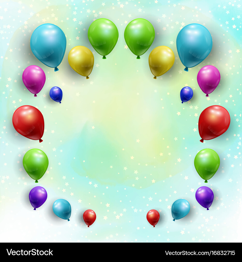 Balloons on starry watercolour background Vector Image