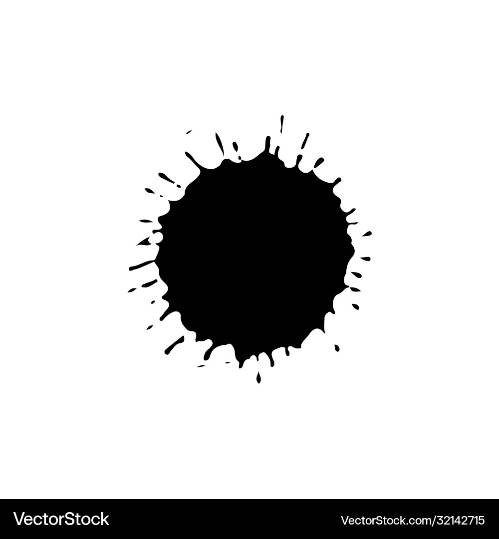 Black drop isolated on white background grunge Vector Image