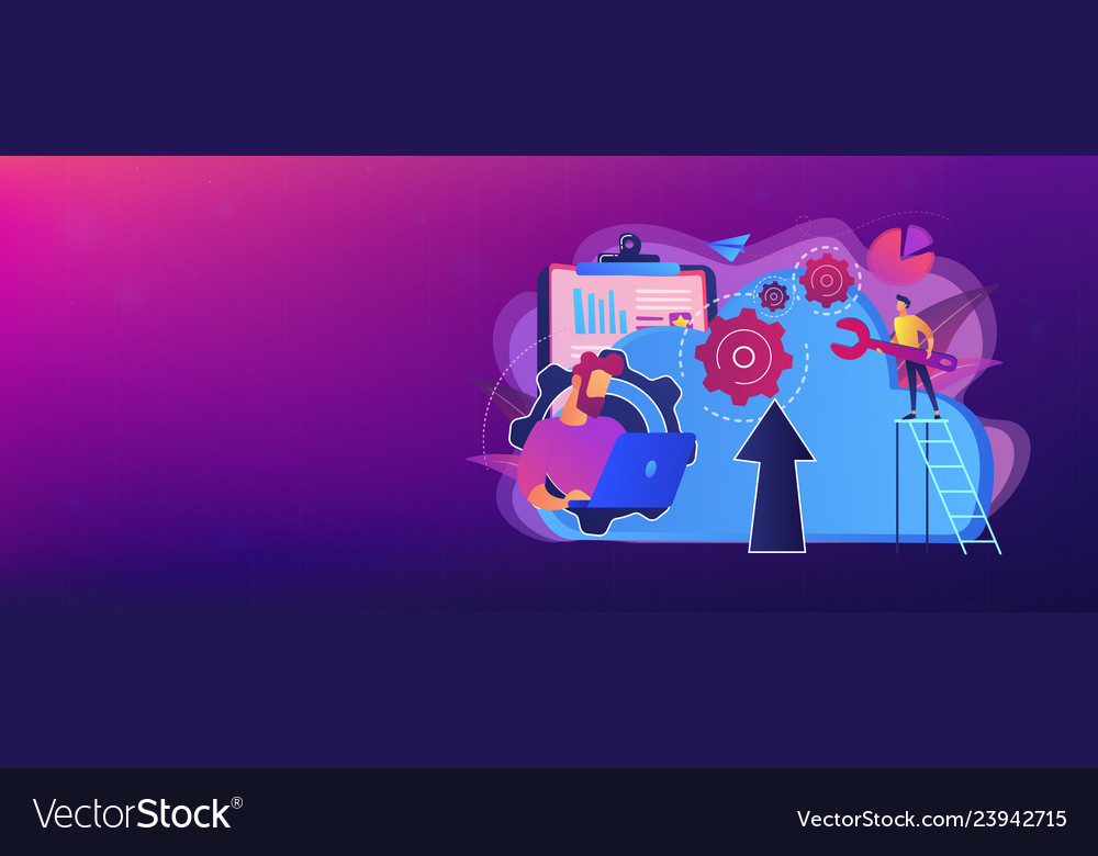 Cloud engineering header banner Royalty Free Vector Image