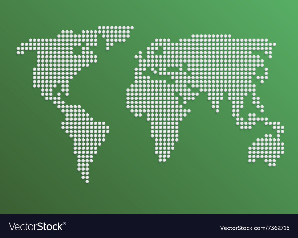 Dotted world map Royalty Free Vector Image - VectorStock