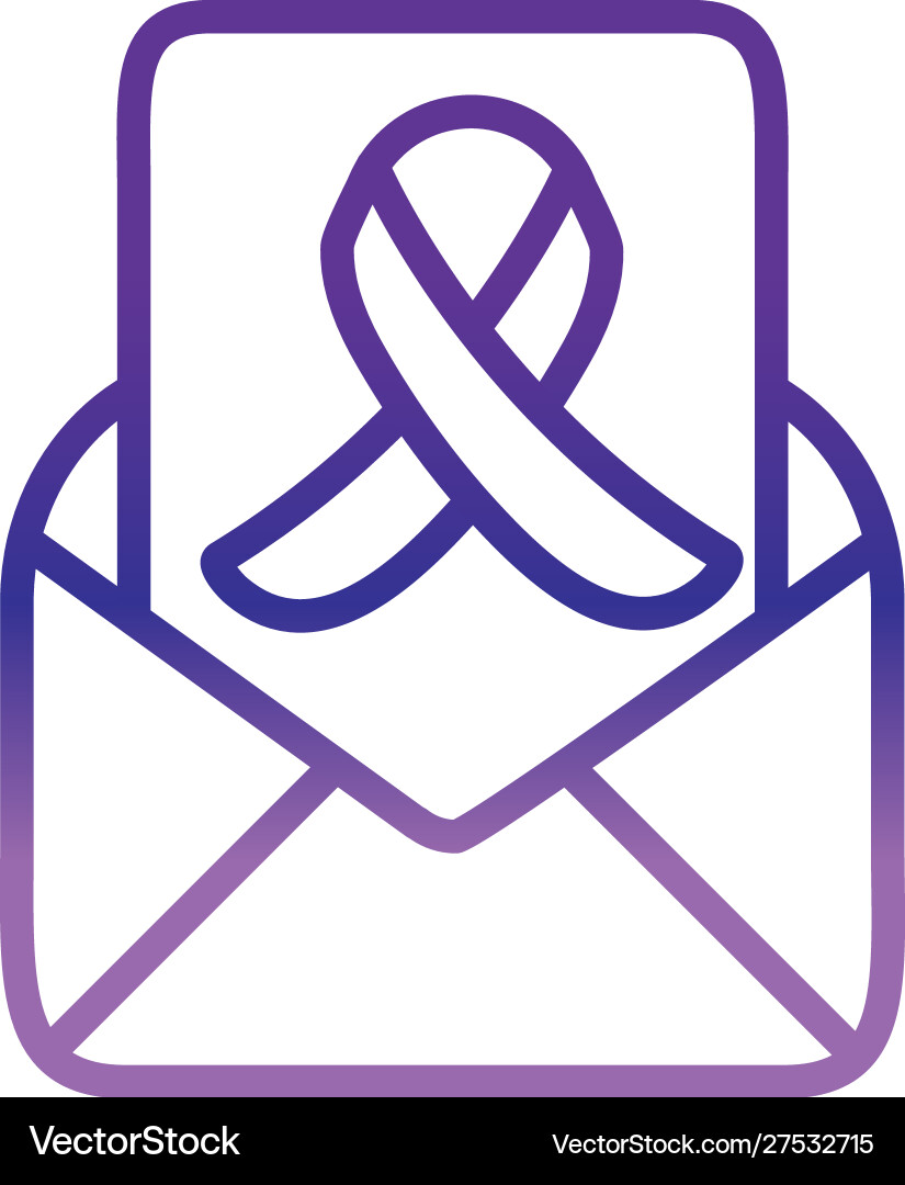 Envelope ribbon message charity help donation Vector Image