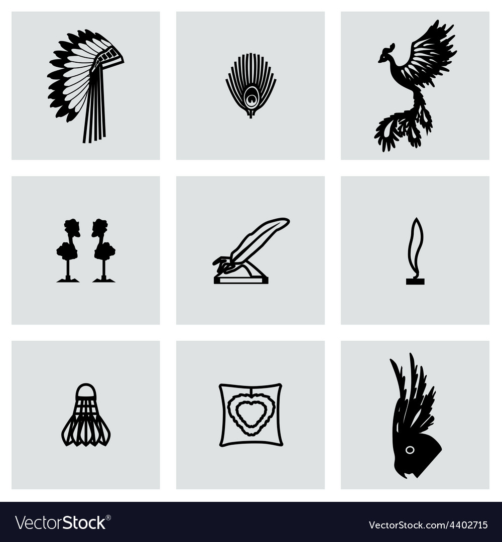 Feather icon set Royalty Free Vector Image - VectorStock